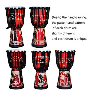 Meech Goatskin Cloth Drums Djembe Hand-Painted African Drums Cloth Stitching Djembe Red