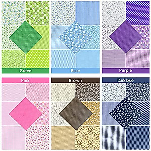 42 Pcs 9.8 x 9.8 Inches Cotton Fabric Sewing Patchwork Squares Quilting Bundles Different Pattern Cloths for Sewing DIY Art Work Supplies Scrapbooking Quilting by Renashed