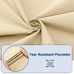 SunPatio 2 Burner Grill Cover 32 Inch, Outdoor Heavy Duty Waterproof Small Gas BBQ Cover, UV & Fade Resistant, Compatible for Weber CharBroil Nexgrill and More Grills with Collapsed Side Tables, Beige