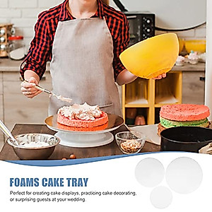 Anneome 9 Pcs Foam Cake Base Diy Cake Circle Cupcake Round Serving Tray Diy Craft Foam Circle Round Cake Pan Cake Circles Decor Fondant Cake Practice Tray Extra Hard Model White