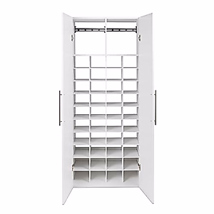 Prepac HangUps Shoe Storage Cabinet, 16"D x 30"W x 72"H, White