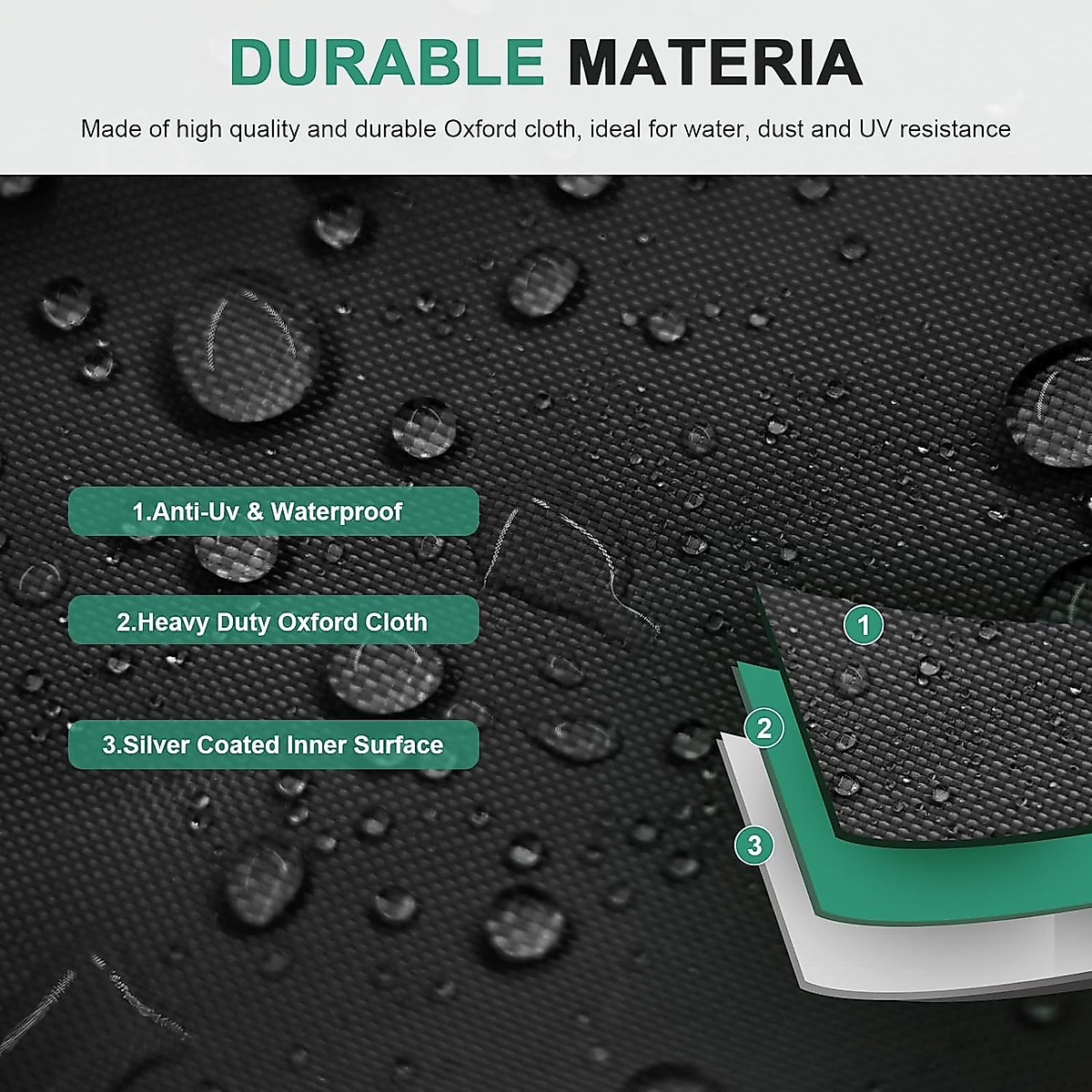 177 Gallon Outdoor Cushion Storage Bag 68 inch Extra Large Patio Furniture Cushion Storage Bag Waterproof Garden Cushion Storage Covers with Zipper and Handles Black (1 Pack, 68"L x 30"W x 20"H)