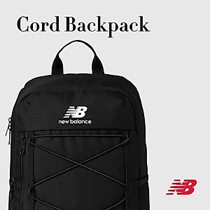 Concept One New Balance Laptop Backpack, Bungee Travel Bag for Men and Women, Black, 17 Inch