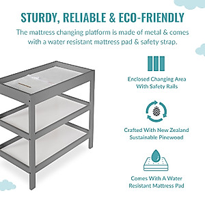 Dream On Me av2023-Dream table-a79f6f03 Ridgefield Changing Table in Storm Grey, 33.5x16x33.5 Inch (Pack of 1)