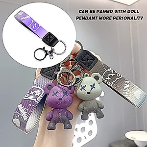 Kawaii Car Keychain Gradient Color Cute Keychains for Women/Men/Girls/Kids,Personalized Bear Keychains for Backpacks Charms Purse (Purple)…