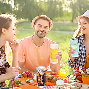INSETLAN 16oz Hobnail Drinking Glasses Set of 4 with Glass Straws - Stackable Cups for Bar, Cocktails, and Beverages - Ideal for Iced Coffee, Beer, Juice, and Water - Pleasing and Durable Glassware