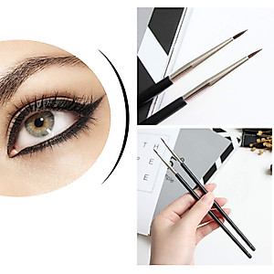 DogieLyn Eye Makeup Gel Eyeliner Brushes - Ultra Fine Bent Eyeliner Brush Angled Eye Define Pointed Round Brush Kit