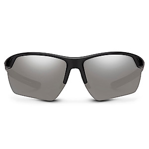 Suncloud Contender Polarized Sunglasses, Matte Black Frame, Silver Lens