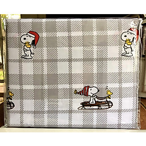 Burkshire Home Snoopy SANTA Peanuts TWIN SIZE Sheet Set (christmas holiday)