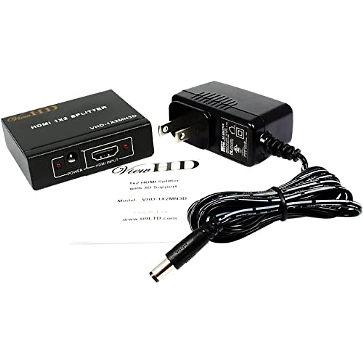 ViewHD 2 Port 1x2 Powered HDMI 1 in 2 Out Mini Splitter for 1080P & 3D | Model: VHD-1X2MN3D