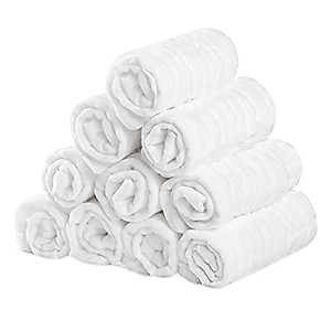 PPOGOO Baby Muslin Washcloths Natural Purified Cotton Baby Wipes Soft Newborn Baby Face Towel 10 Pack Multipurpose