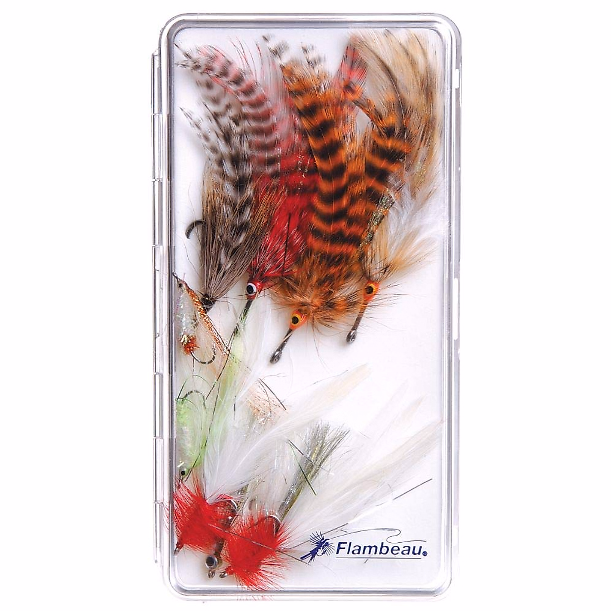 Flambeau Outdoors 3025 Slimline Streamside Fly Box, Fly Fishing Organizer with Foam, Clear/White