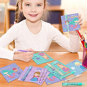 Valentines Day Gifts for Kids - Valentines Day Cards for Kids - Mermaid Princess Valentine Card Bubble Wands 24 Pack - Valentine's Day Bubbles Party Favors Toys for Girls School Classroom Exchange