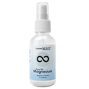 ForeverMag Magnesium Oil Spray - 100% Pure Magnesium Chloride Essential Mineral Plus Menthol - Paraben Free - Travel Size 2 fl oz