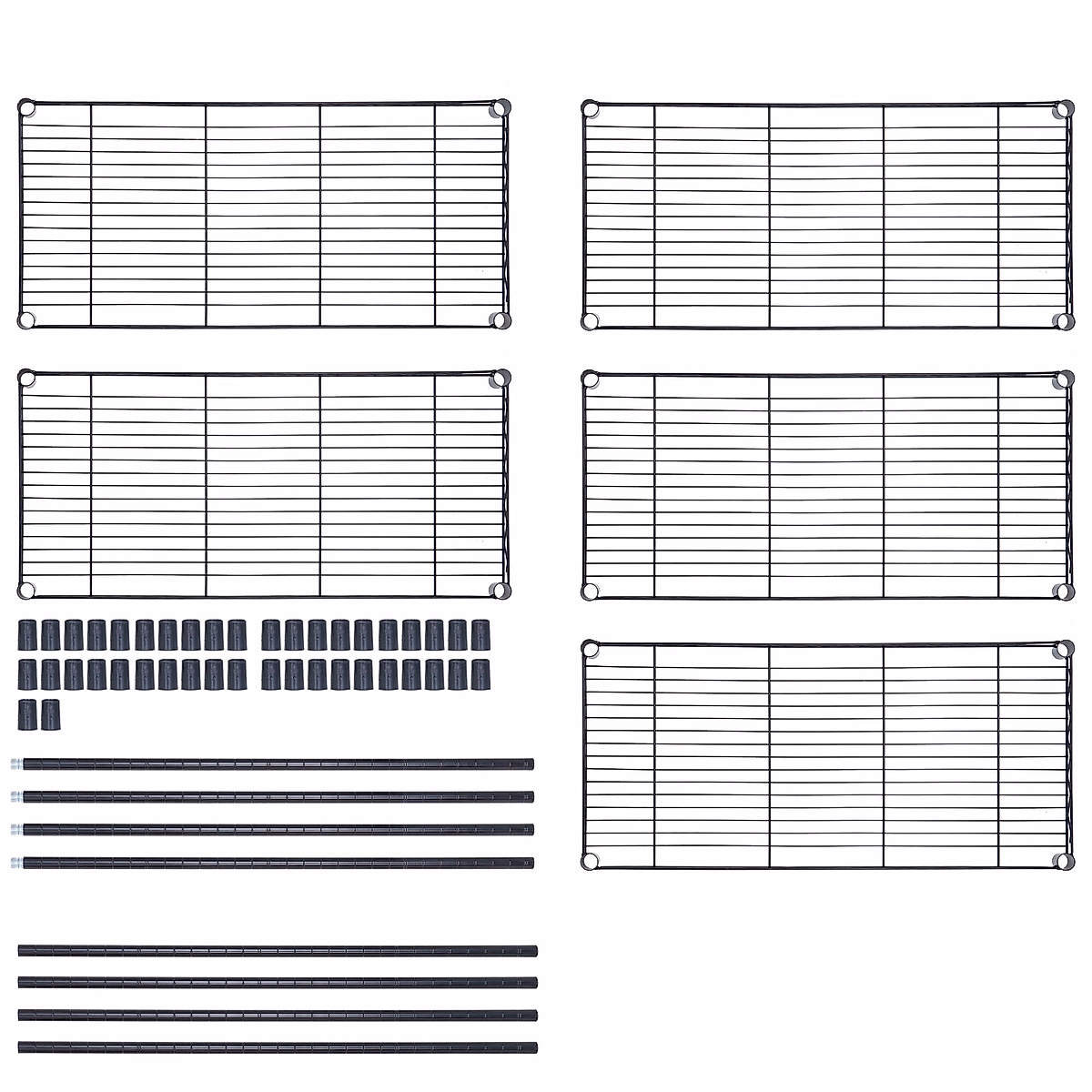 ZenStyle 5-Shelf Adjustable Storage Shelving Unit Heavy Duty Steel Organizer Wire Rack, Storage Rack with Leveling Feet for Kitchen Office Garage, 30" W x 14" D x 75" H, Black