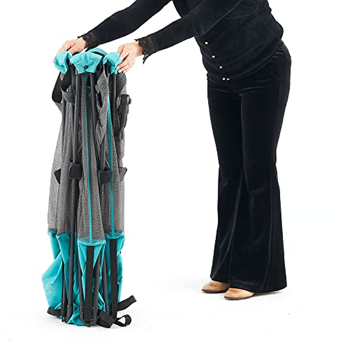 Pamo Babe 6-Panel Portable & Foldable Baby Playpen for Toddlers, Outdoor Travel Playard for Baby with Canopy (Blue)