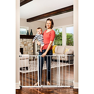 Regalo Easy Open 47-Inch Super Wide Walk Thru Baby Gate, Bonus Kit, Includes 4-Inch and 12-Inch Extension Kit, 4 Pack Pressure Mount Kit and 4 Wall Cups and Mounting Kit , 11 Count (Pack of 1)