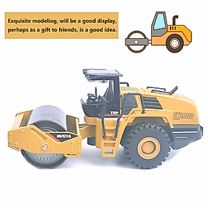 Ailejia 1/50 Scale Diecast Road Roller Toy Models Construction Vehicle Model Grader Engineering Road Planer Vehicle Toys for Kids (Road Roller)