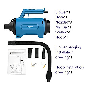 shernbao Dog Dryer High Velocity Professional Dog/Pet Grooming Force Hair Dryer/Blower (SMD-06P) (Navy Blue)