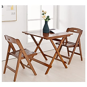 Shenairx Bamboo Folding Chairs, Fully Assembled Folding Chair, Indoor and Outdoor Wedding Chair Wooden Slatted Seat for Dining Room Kitchen Balcony Wedding Occasion Events,1ps(Natural Color)