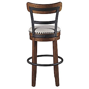 Signature Design by Ashley Valebeck 30" Farmhouse Pub Height Barstool, Brown