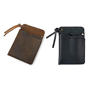 JzcsdkSIL Pocket Organizer Pouch Knives Sheath For Flashlight/actical Pen/Multi-Tool/Wallet Card/Passport/Credit Card Organizer Leather Organizer Bag, Brown