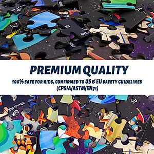 Anzon Mories Solar System Puzzle 100 Pieces (Unique Shape), Space Large Kid Jigsaw Size 19x14, Educational Preschool Universe Planet Learning Toy for Boy, Girl, Teenager, Children 3 4 5 6 7 8