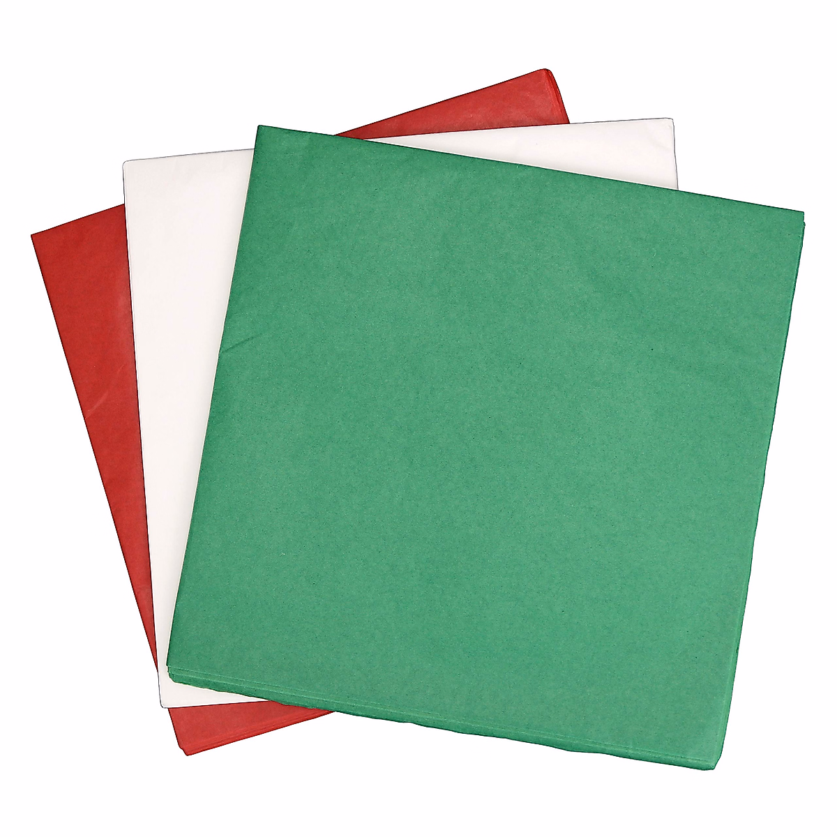 Iconikal Tissue Paper Assortment, 20 x 20-inches, 25 of Each: Red, Green, and White, 75-Sheets