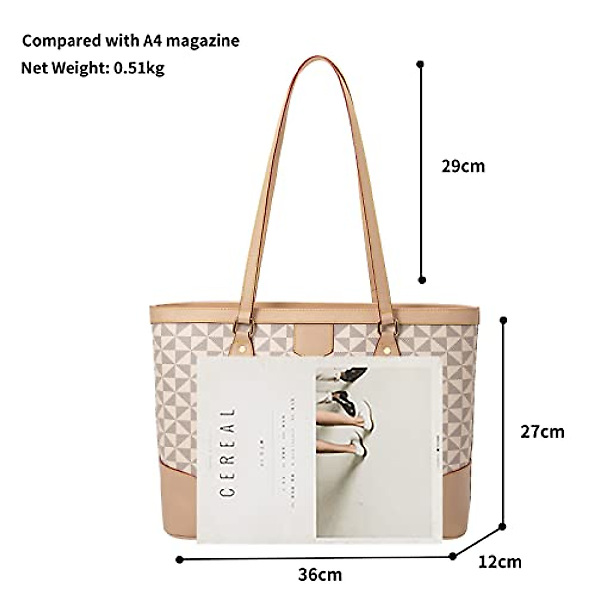 Lacel Urwebin Bags for Women Fashion Designer White Large Capacity Tote Top Handle Satchel Leather Shoulder Bag Handbag