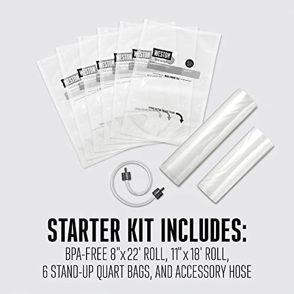 WESTON BRANDS Wet & Dry Vacuum Sealer Machine with Date Code Stamp & Built-In Cutter, 2 Roll Storage & Starter Kit, Pulse Button for Delicate Food, Black (65-1601-W)