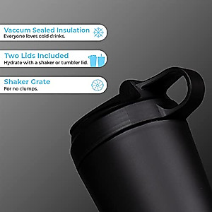 HydroJug Shaker Cup 24oz - Perfect For Protein Shakes, Pre-Workout Drinks, Iced Coffee - Easy Blending, Double Insulated, Cup Holder Compatible, BPA Free - Keeps Temp For Hours