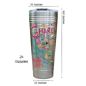 Catstudio Charleston Thermal Tumbler | Triple Wall Insulation With Non Slip Bottom | Great Travel Cup for Water, Coffee, Tea, or Smoothies