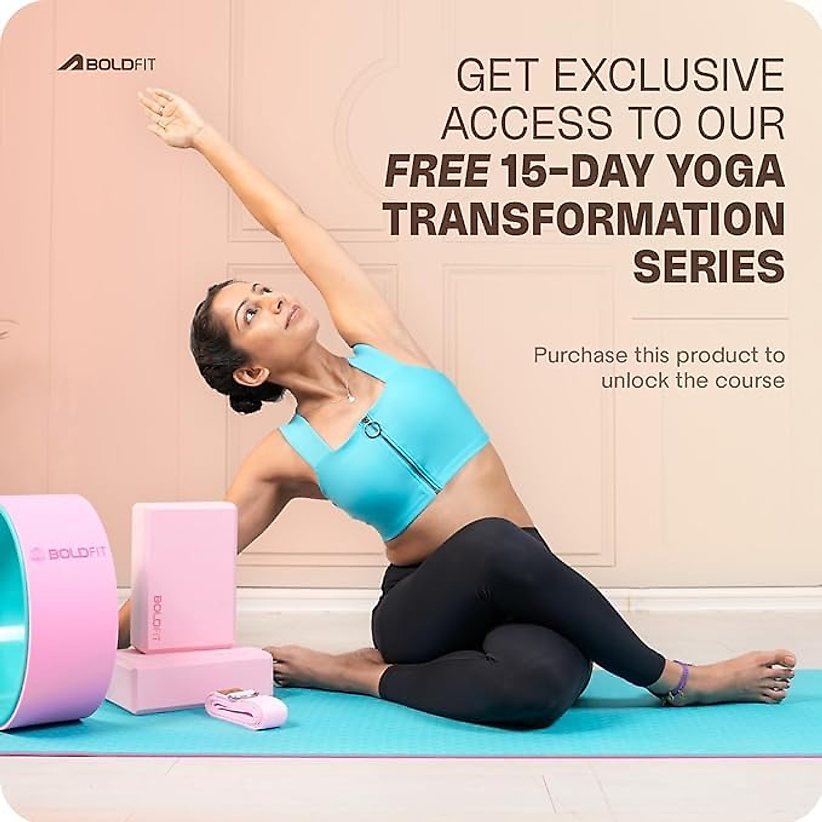 Boldfit Yoga mat for Women and Men with Cover Bag EVA Material 6mm Extra Thick Exercise mat for Workout Yoga Fitness Pilates and Meditation, Anti Tear Anti Slip For Home & Gym Use