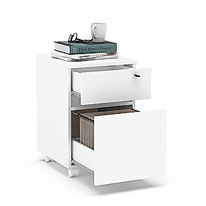 Boahaus Osaka File Cabinet, 2 Drawers, 4 Plastic casters