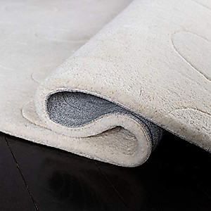 SAFAVIEH Soho Collection 2' x 3' White / White SOH323A Handmade Premium Wool Accent Rug