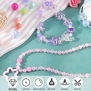180-240PCS Assorted Acrylic Beads For Bracelet Making, Flower Bow Butterfly Candy Star Heart GummyBear Kawaii Aesthetic Bracelet Charms,Cute Beads For Jewelry Making DIY Necklace Keychain Phone Charms