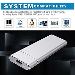 DOJGT External Hard Drive,Portable Hard Drive 2TB USB3.1 Hard Drive Compatible Mac,PC,Desktop,Laptop,MacBook,Chromebook (2TB,Red)