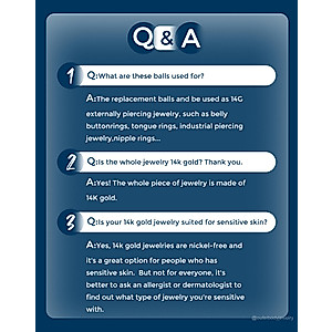 OUFER 14K Solid Gold Clea CZ Replacement Ball Externally Threaded for Belly Button Rings (Gold)