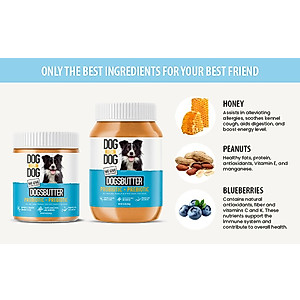 Dog for Dog Peanut Butter with Prebiotic & Probiotics for Dog | Dog Friendly Peanut Butter Treats Improves Immune System & Gut Health | Dog Probiotic Calming Treats for Itchy Skin - Made in The USA