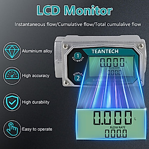 Flow Meter - 1 inch Digital Flow Meter Aluminum Alloy Engineered Flowmeter Turbine Flow Meter Oil Fuel Flow Meter for Measure Diesel Kerosene Gasoline (1 inch)