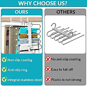 (3-Pack) Space-Saving Plastic Hangers, Clothes & Pants Hangers for Clothing Storage and Closet Organizer System, Jean Hanger and Pants Organizer for Kids,Hanger Organizer Perfect for Home or Office.
