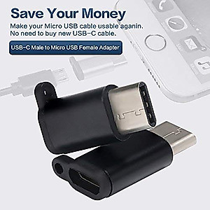 USB Type C Adapters 6 Pack Micro USB Female to USB C Male Charger Android Converter Cable Connector Keychain Adapter Fit Samsung Galaxy S10 S9 S8 Plus Note 10 10+ 9 8 LG V40 V30 G7 G6 Moto Z3 Pixel XL