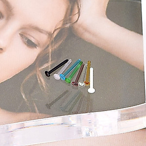YOFANST 8pcs 20G Glass Nose Studs Pin Bone Colorful Septum Set Nose Piercing Jewelry for Women Men