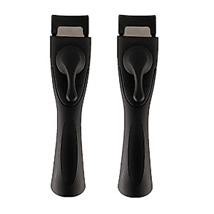 lzteck 2 Sets Removable Handle Black, Twins Pack Detachable Handle, Clip Handle, Universal Detachable Handle, Replacement Handle, Pot Woks Frying Pan Stockpot Handle,Anti-Scalding