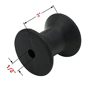 UANOFCN 3" Width Boat Trailer Bow Stop Roller by 1/2" Shaft Non Marking Rubber