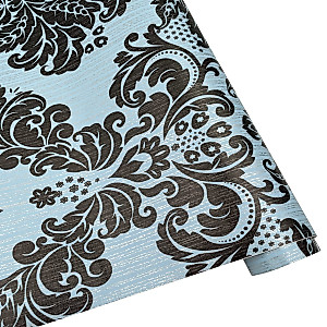 Yifely Black Damask Furniture Paper Self-Adhesive Shelf Liner Night Stand Decor Sticker 17.7 Inch by 9.8 Feet