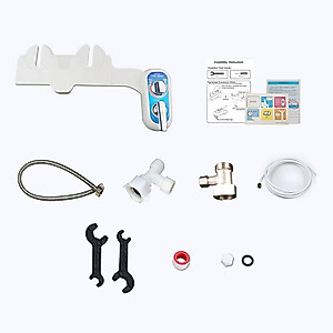 Hot&Cold Fresh Water Spray Bidet - APENCHREN Left Hand Bidet Toilet Seat Attachment with Self-Cleaning Nozzles, Water Pressure Control, Non Electric