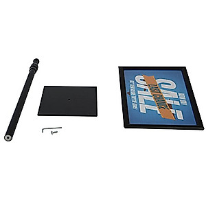 Adjustable Heavy Duty Pedestal Sign Holder Poster Stand - 8.5x11 Inch Vertical & Horizontal Sign Stand Displayed Poster Holder - Steel Square Base Sign Stands for Display, Advertisement & Outdoor Sign