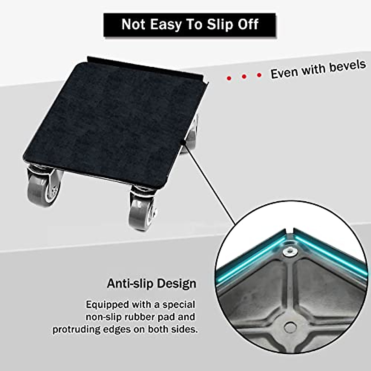 TNICET Furniture Mover Dolly with 4 Wheels,Heavy Duty 3080LBs Load Capacity,Easy Furniture Lifter Mover Tool Set with Anti-Slip Pad, 4 Pack