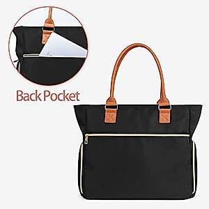 LUXJA Breast Pump Bag with Breastmilk Cooler Bag (Fits Four 5-Ounce Breastmilk Bottles), Breast Pump Tote with Pockets for Cooler Bag and Laptop (Compatible with Most Major Breast Pump), Black